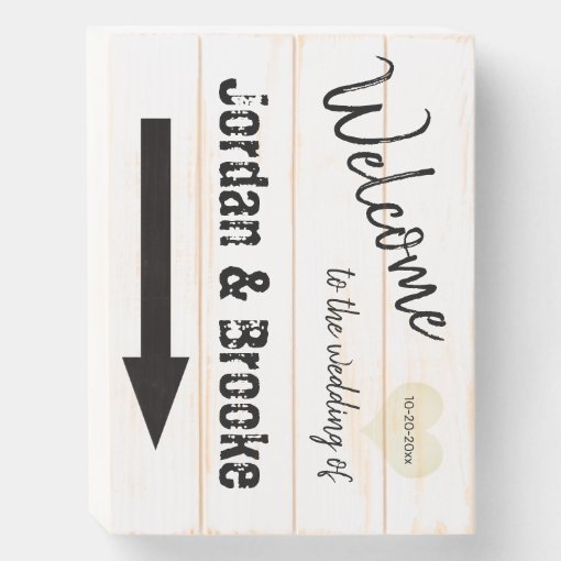Rustic Wedding Welcome - Farmhouse Style Wooden Box Sign | Zazzle
