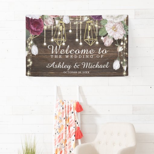 Rustic Wedding Welcome Party Banner | Zazzle
