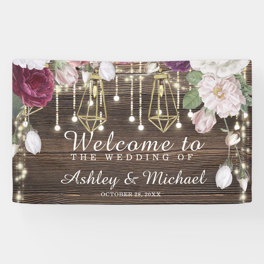 Rustic Wedding Welcome Party Banner | Zazzle
