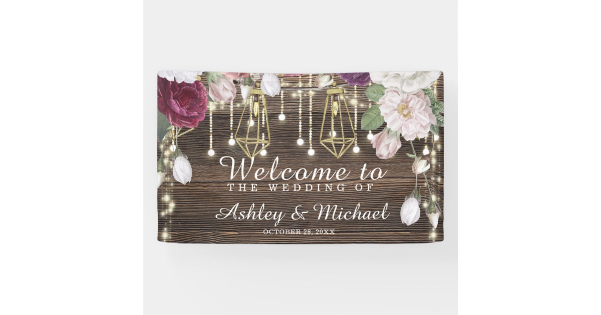 Rustic Wedding Welcome Party Banner | Zazzle
