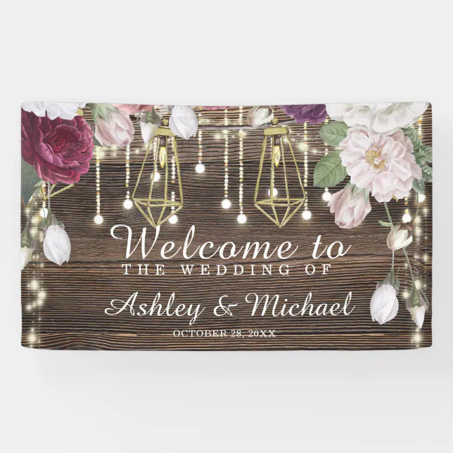 Rustic Wedding Welcome Party Banner | Zazzle