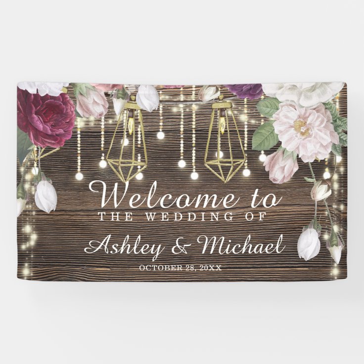 Rustic Wedding Welcome Party Banner | Zazzle
