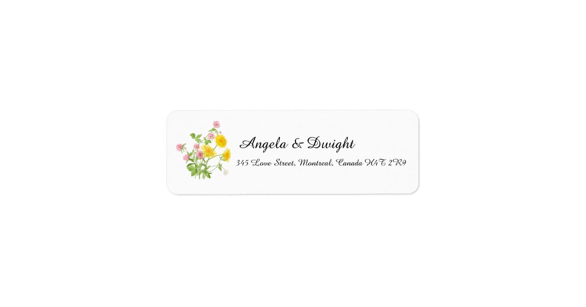 Rustic wedding wild flower bouquet label | Zazzle