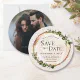 Rustic wedding Wood Green Foliage Custom Photo Invitation | Zazzle