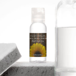 Rustic Wedding Yellow Sunflower Wood Hand Sanitizer | Zazzle
