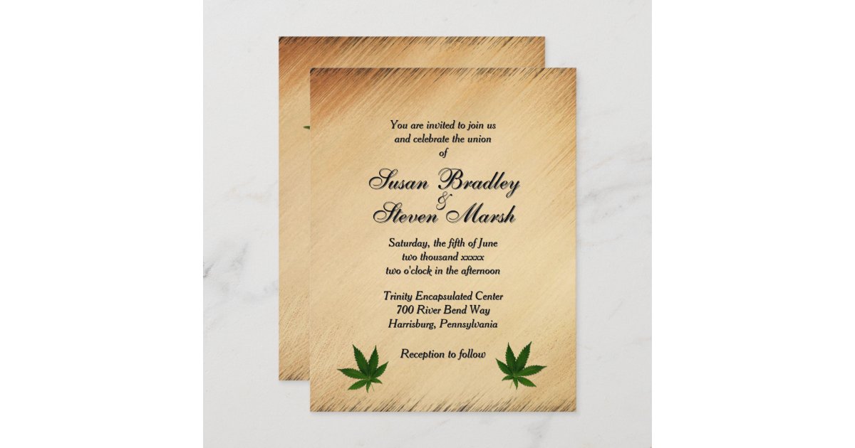 Rustic Weed Ticket Wedding Invitation | Zazzle