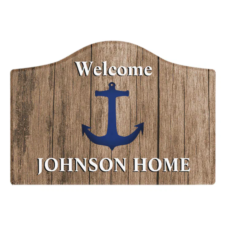 Rustic Welcome Nautical Ocean Door Sign | Zazzle