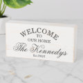 Rustic Welcome To Our Home Family Name Wooden Box Sign | Zazzle