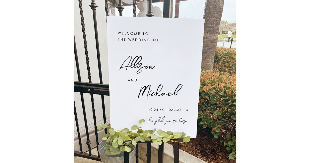 Rustic Welcome To Our Wedding Reception Sign | Zazzle