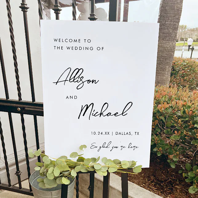 Rustic Welcome To Our Wedding Reception Sign | Zazzle