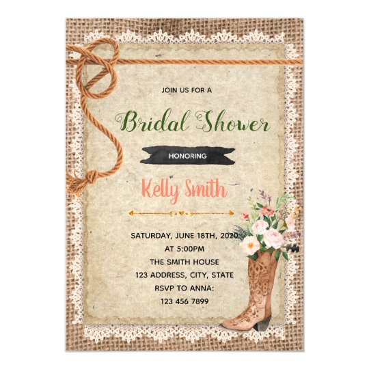 Rustic western bridal shower invitation | Zazzle.com