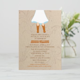 Rustic Western Bridal Shower Invitations | Zazzle