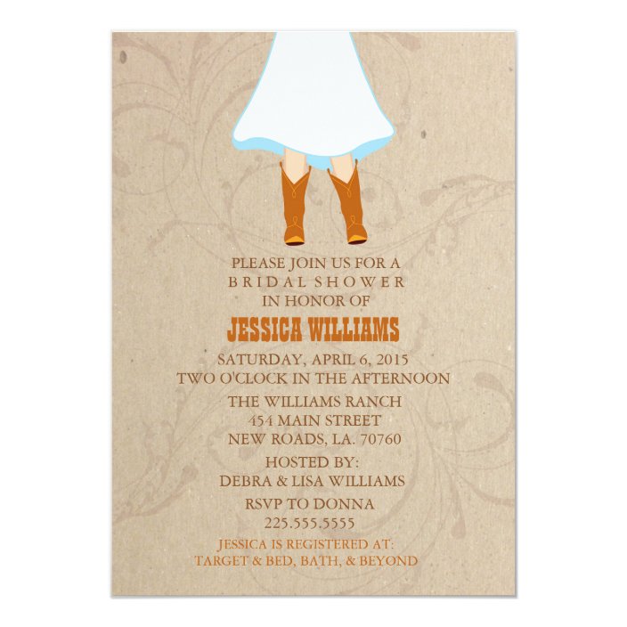 Rustic Western Bridal Shower Invitations | Zazzle.com