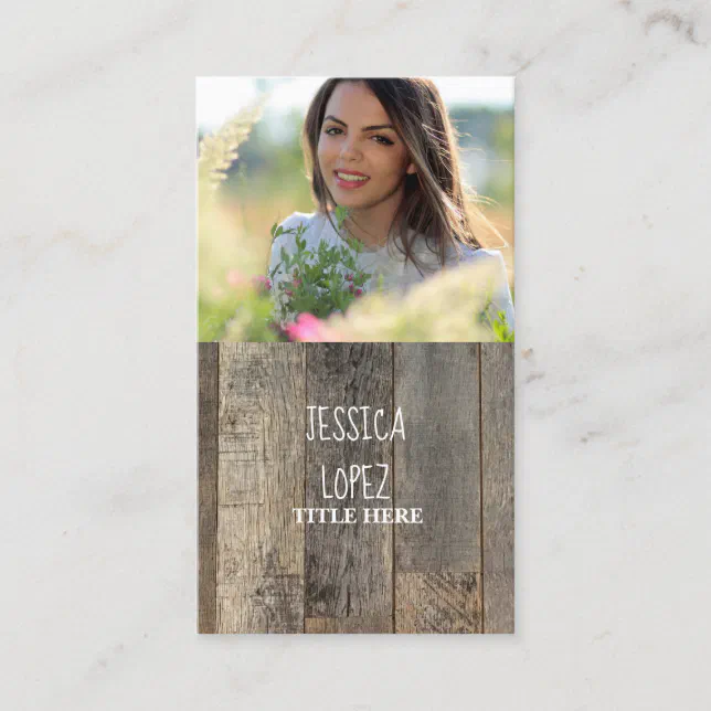 rustic western country barn wood photo business card | Zazzle