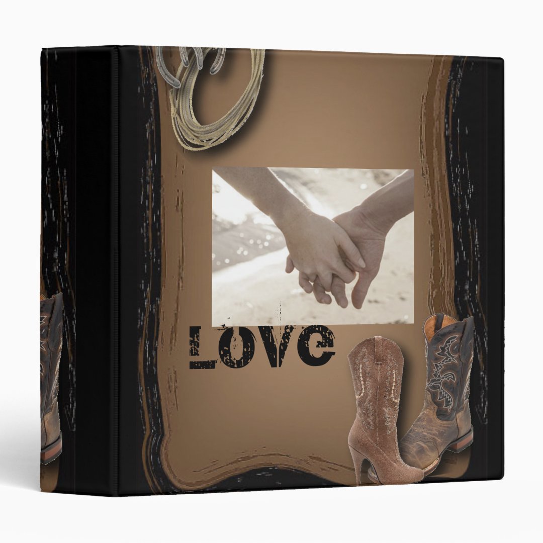 rustic western country cowboy wedding binder | Zazzle