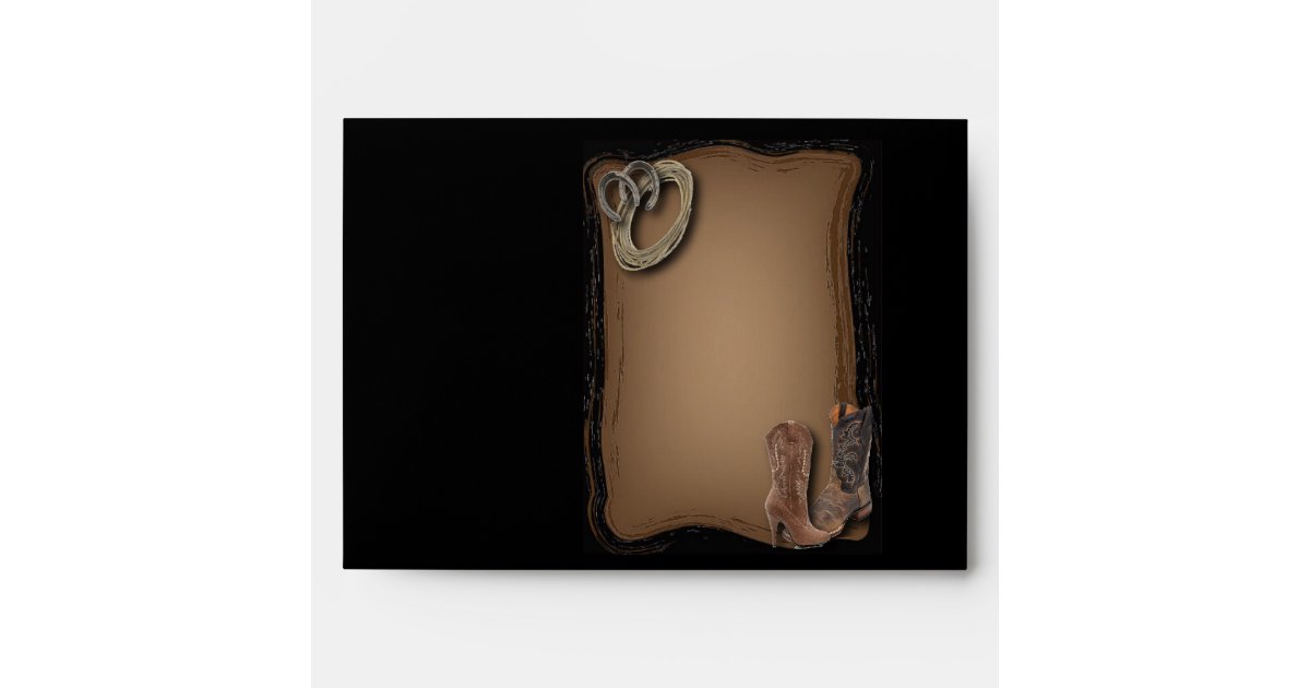 rustic western country cowboy wedding envelope | Zazzle