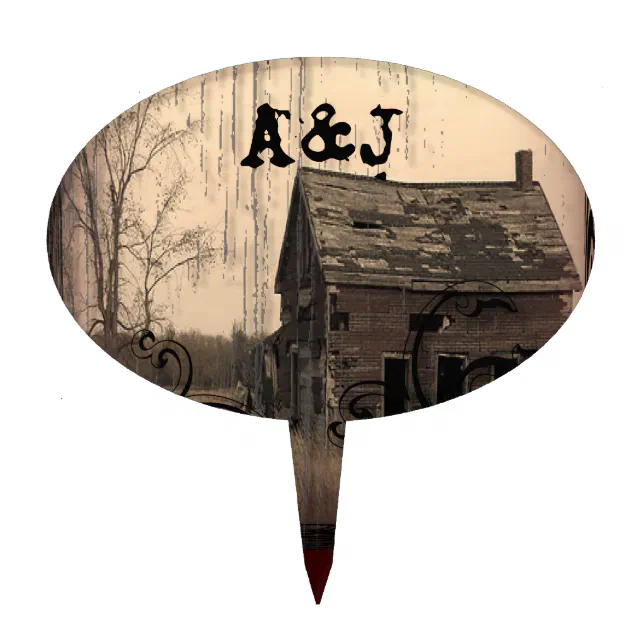 rustic western country farm barn wedding cake topper | Zazzle