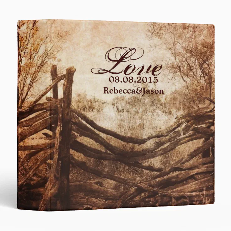 rustic western country farm wedding binder | Zazzle