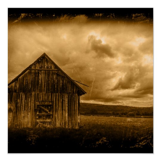 rustic western country farmhouse old barn poster | Zazzle.com