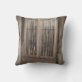 Rustic Western Country Firearm Gun Cabinet Rifles Throw Pillow | Zazzle