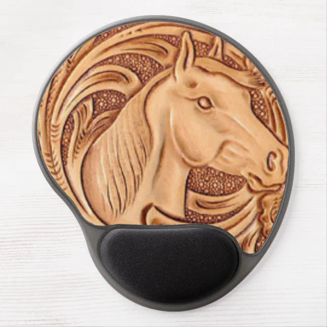 rustic western country leather equestrian horse gel mouse pad | Zazzle