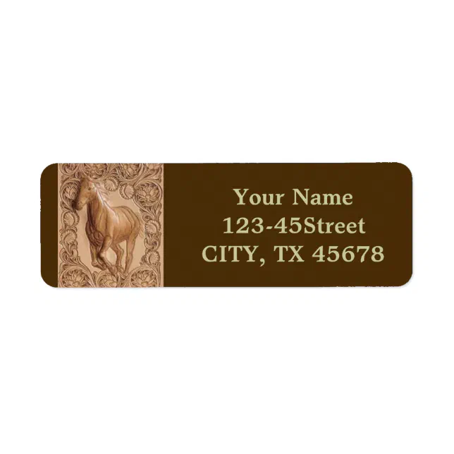 rustic western country leather equestrian horse label | Zazzle
