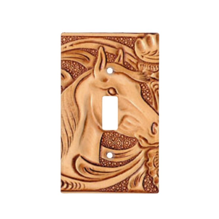 rustic western country leather equestrian horse light switch cover | Zazzle