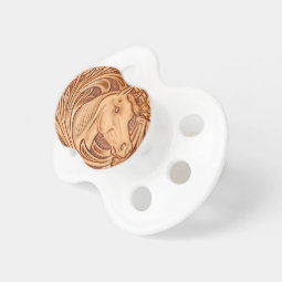 rustic western country leather equestrian horse pacifier | Zazzle