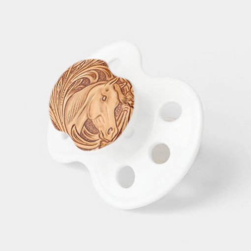 rustic western country leather equestrian horse pacifier | Zazzle