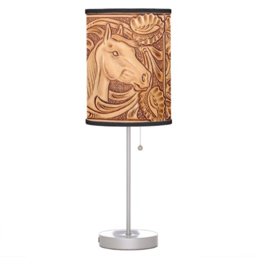 rustic western country leather equestrian horse table lamp | Zazzle