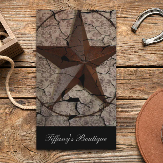 Rustic Western Country Primitive Texas Star Business Card | Zazzle