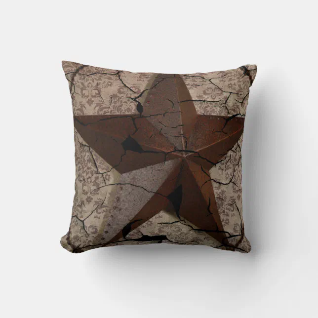 Rustic Western Country Primitive Texas Star Throw Pillow | Zazzle