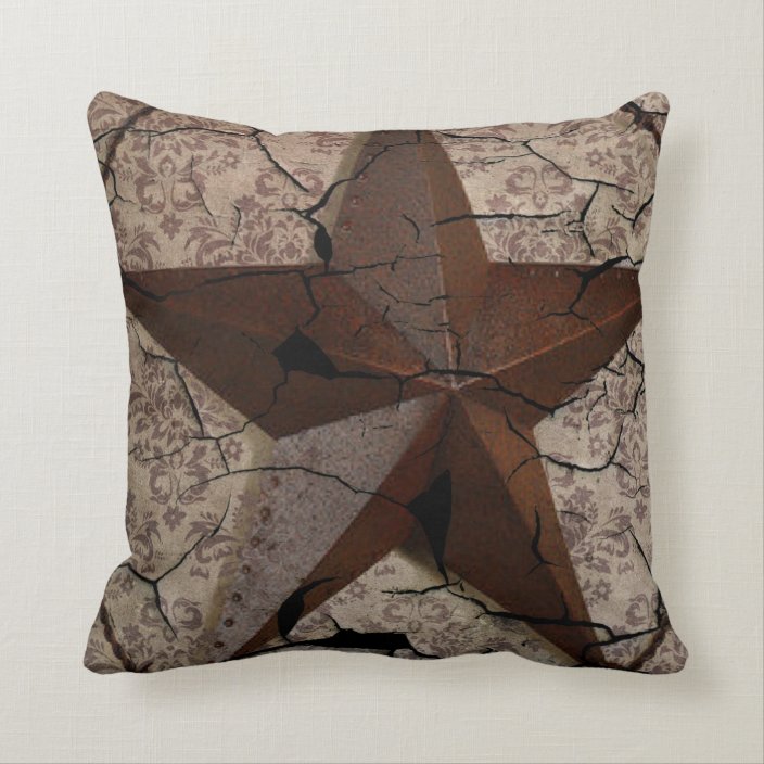 Rustic Western Country Primitive Texas Star Throw Pillow | Zazzle.com