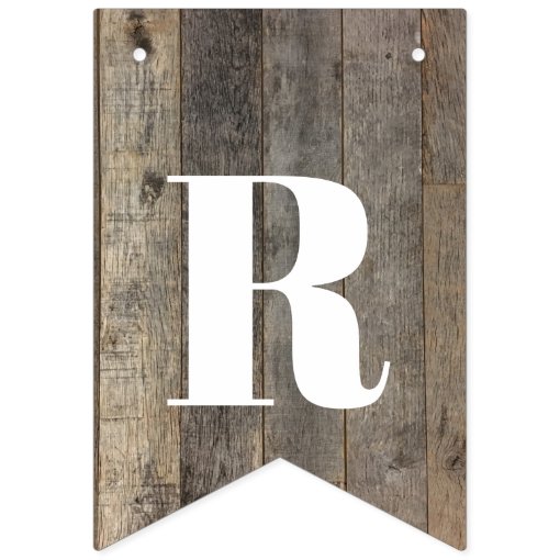 rustic western country woodgrain barn wedding bunting flags | Zazzle