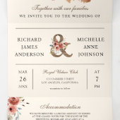 Rustic Western Cowboy All in One QR Code Wedding Tri-Fold Invitation ...