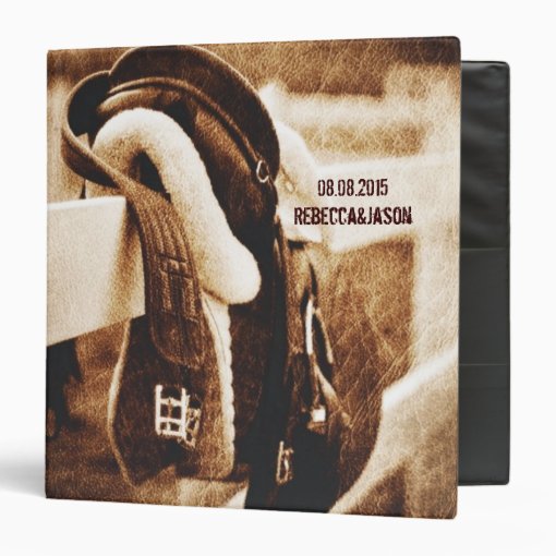 Rustic western cowboy horse saddle wedding binder | Zazzle