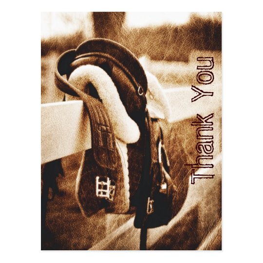 Rustic western cowboy horse wedding thank you postcard | Zazzle.com