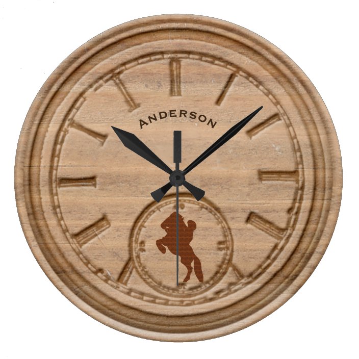 Rustic Western Cowboy Large Clock | Zazzle.com