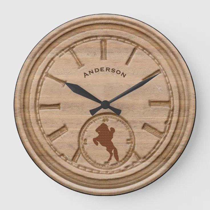 Rustic Western Cowboy Large Clock | Zazzle