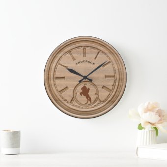 Rustic Western Cowboy Large Clock | Zazzle