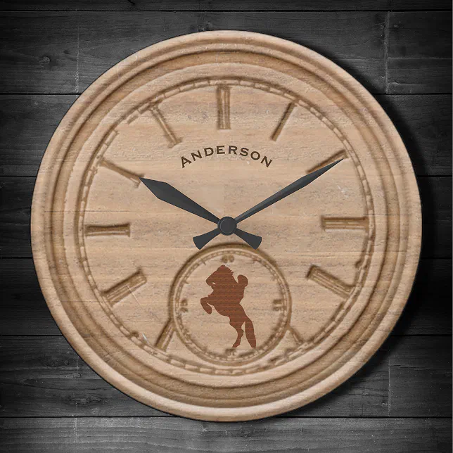 Rustic Western Cowboy Large Clock | Zazzle