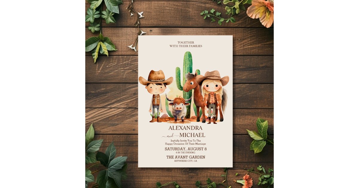 Rustic Western Cowboy Wedding Invitation | Zazzle