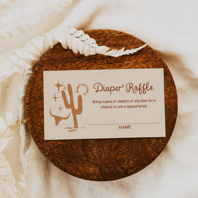 Rustic Western Diaper Raffle Game Ticket Enclosure Card | Zazzle