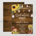 Rustic Western Graduation Party sunflowers Invitation | Zazzle