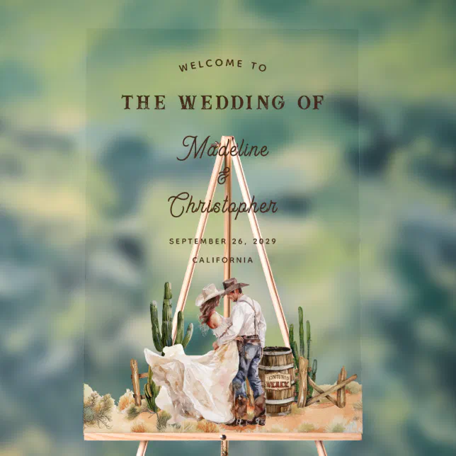 Rustic Western Ranch Country Wedding Welcome Sign | Zazzle