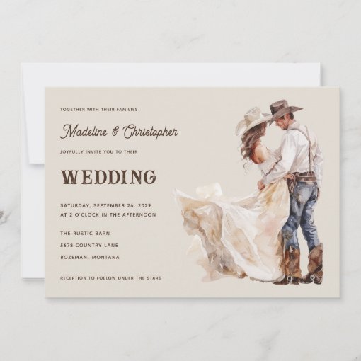 Rustic Western Ranch Wedding Invitation | Zazzle