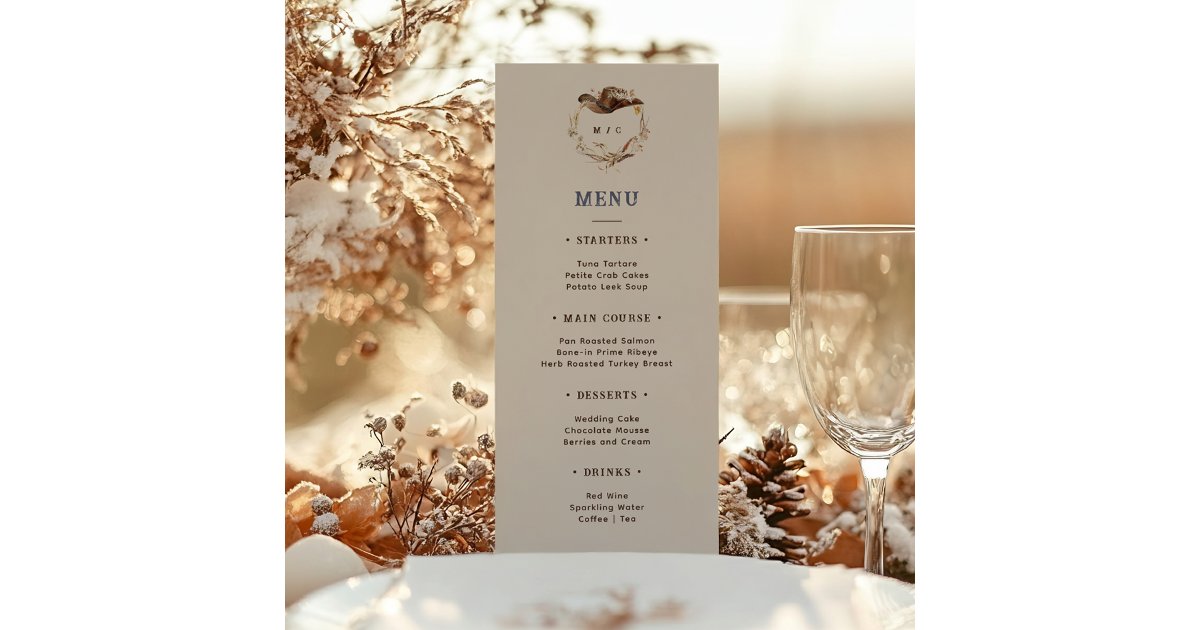 Rustic Western Ranch Wedding Menu | Zazzle