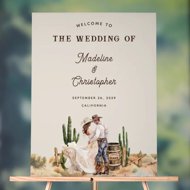 Rustic Western Ranch Wedding Welcome Sign | Zazzle