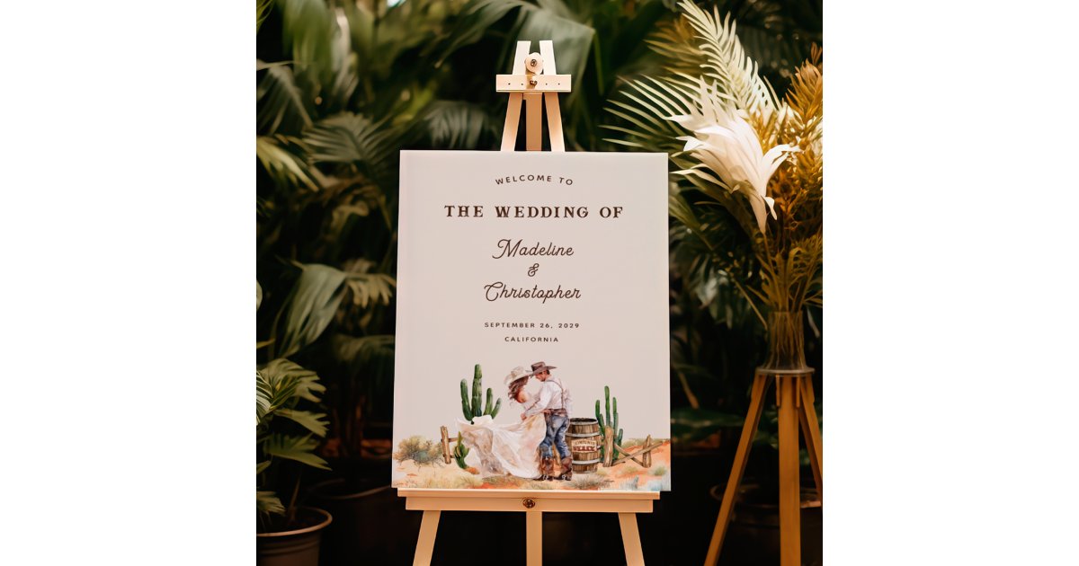 Rustic Western Ranch Wedding Welcome Sign | Zazzle