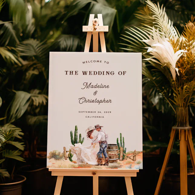 Rustic Western Ranch Wedding Welcome Sign | Zazzle